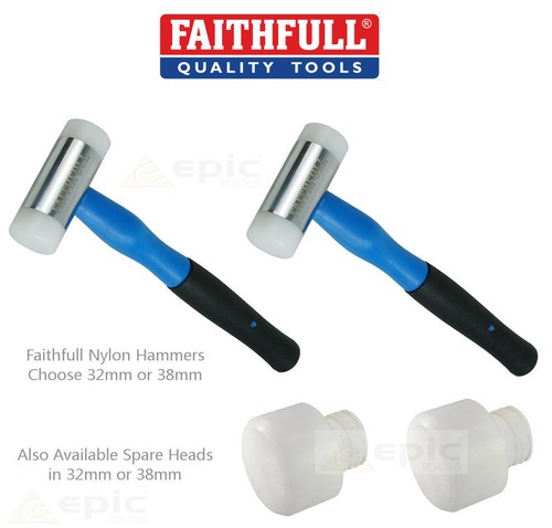 FAITHFULL Nylon Soft Double Face Hammer Mallet 32mm / 38mm OR ...