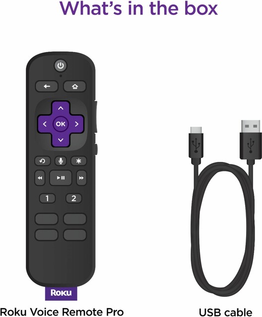 Roku Voice Remote Pro Wireless Remote Control with Rechargeable Battery ...