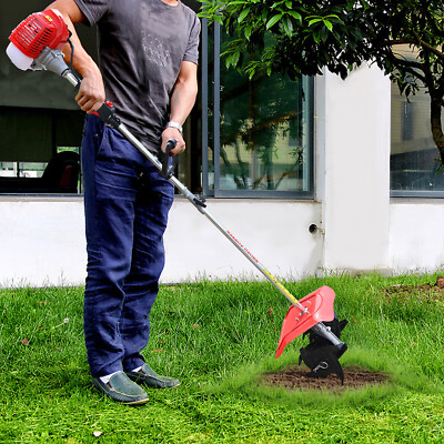 2 Stroke 42.7CC Handheld Mini Tiller Cultivator Garden Farm Grass Gas ...