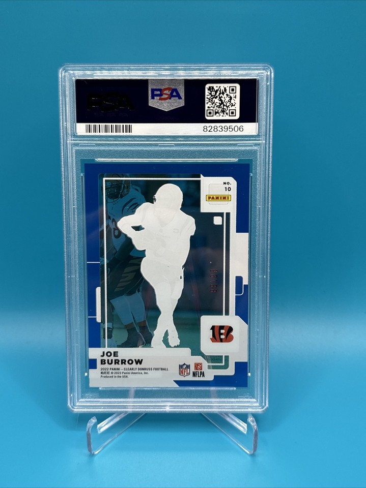 2022 Panini Clearly Donruss Joe Burrow BLUE Parallel # /99 PSA 9 Low Pop!💎🔥 | eBay