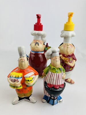 Lot 4 Tracy Flickinger Condiment Set MASTERS OF THE GRILL BBQ CHEFS ...