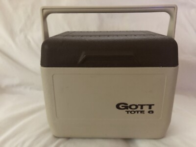 Gott Tote 6 Retro Vintage Personal Cooler Brown/Tan Ice Chest Model ...