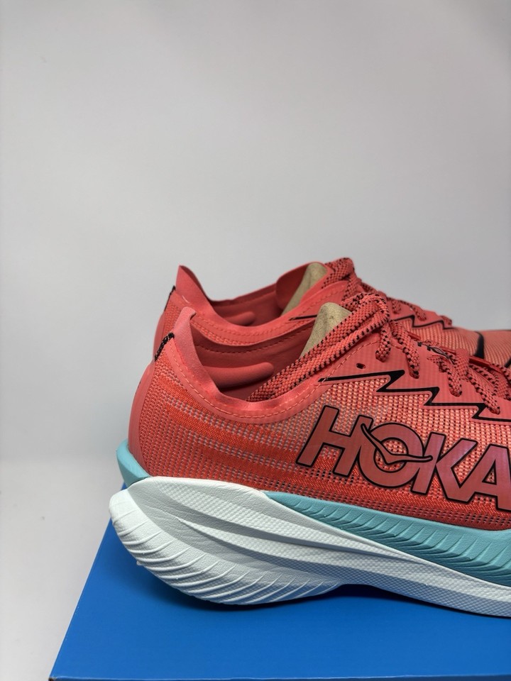 Hoka One One Mach X 2 1155119-GFRT Grapefruit Coral Red Blue Men’s Size ...