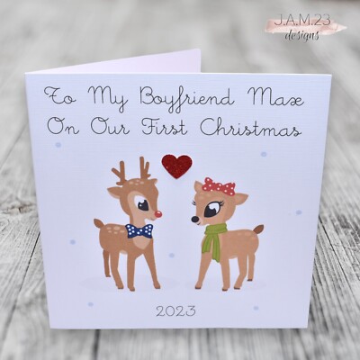 Personalised 1st Frist Christmas Together Card Boyfriend Girlfriend ...