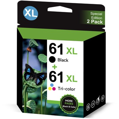 61XL Ink Cartridge Replacement for HP 61 Deskjet 3054 3510 3516 3051A ...