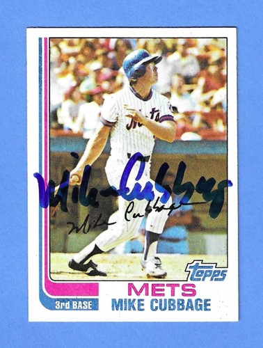 MIKE CUBBAGE (Mets) Signed Autographed 1982 Topps Baseball Card #43 EX ...