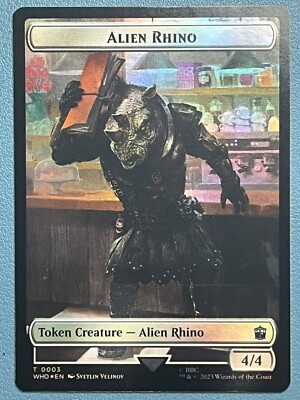 MTG Alien Rhino // Clue (0022) Double-Sided Token Foil Doctor Who NM | eBay
