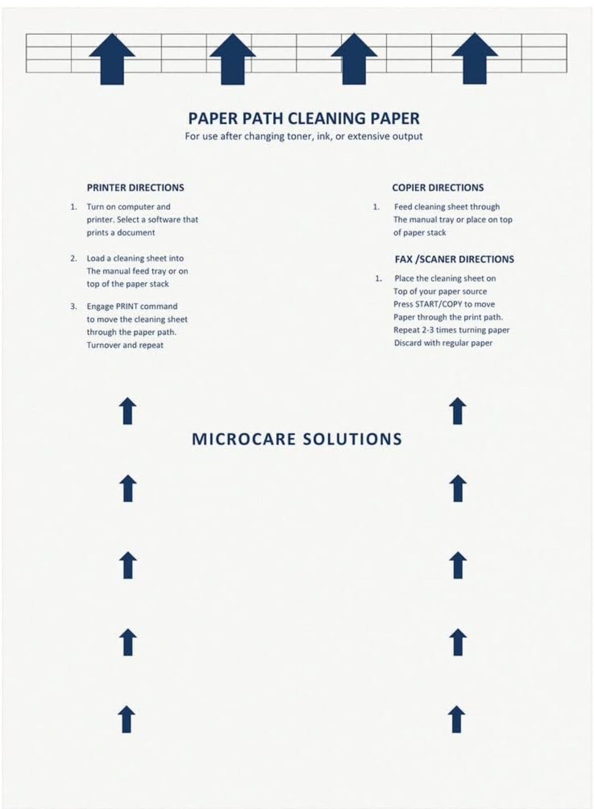 Laser & Inkjet Printer Cleaning Sheet (8.5x11) 10 Sheets | eBay