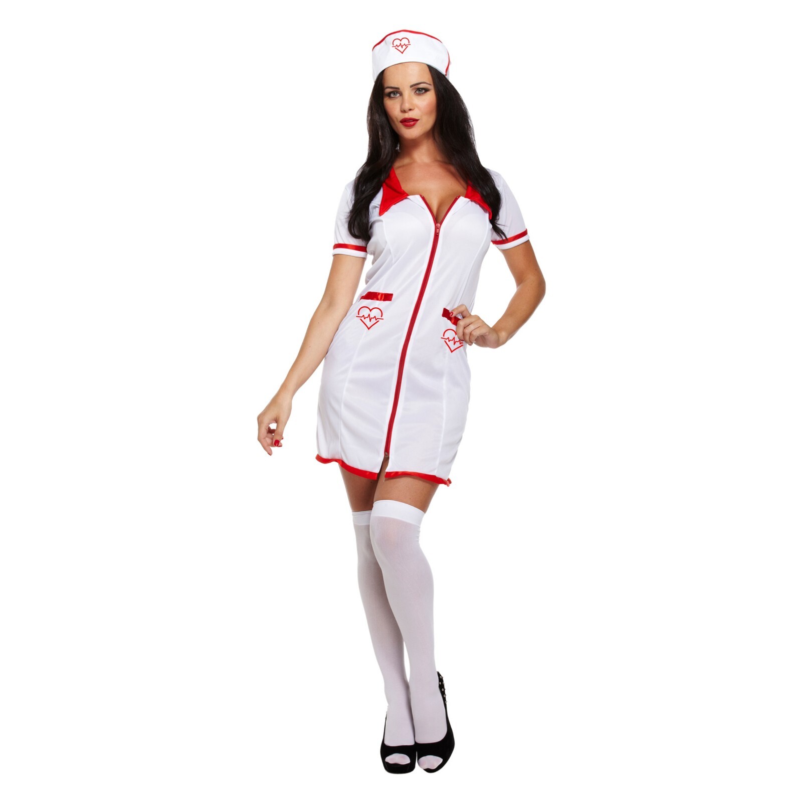 Adult Sexy Nurse Fancy Dress Costume Halloween Hen Do Girls Night Party