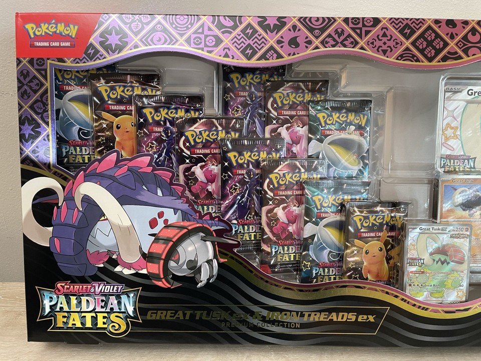 Pokémon TCG Paldean Fates Great Tusk & Iron Treads ex Premium ...
