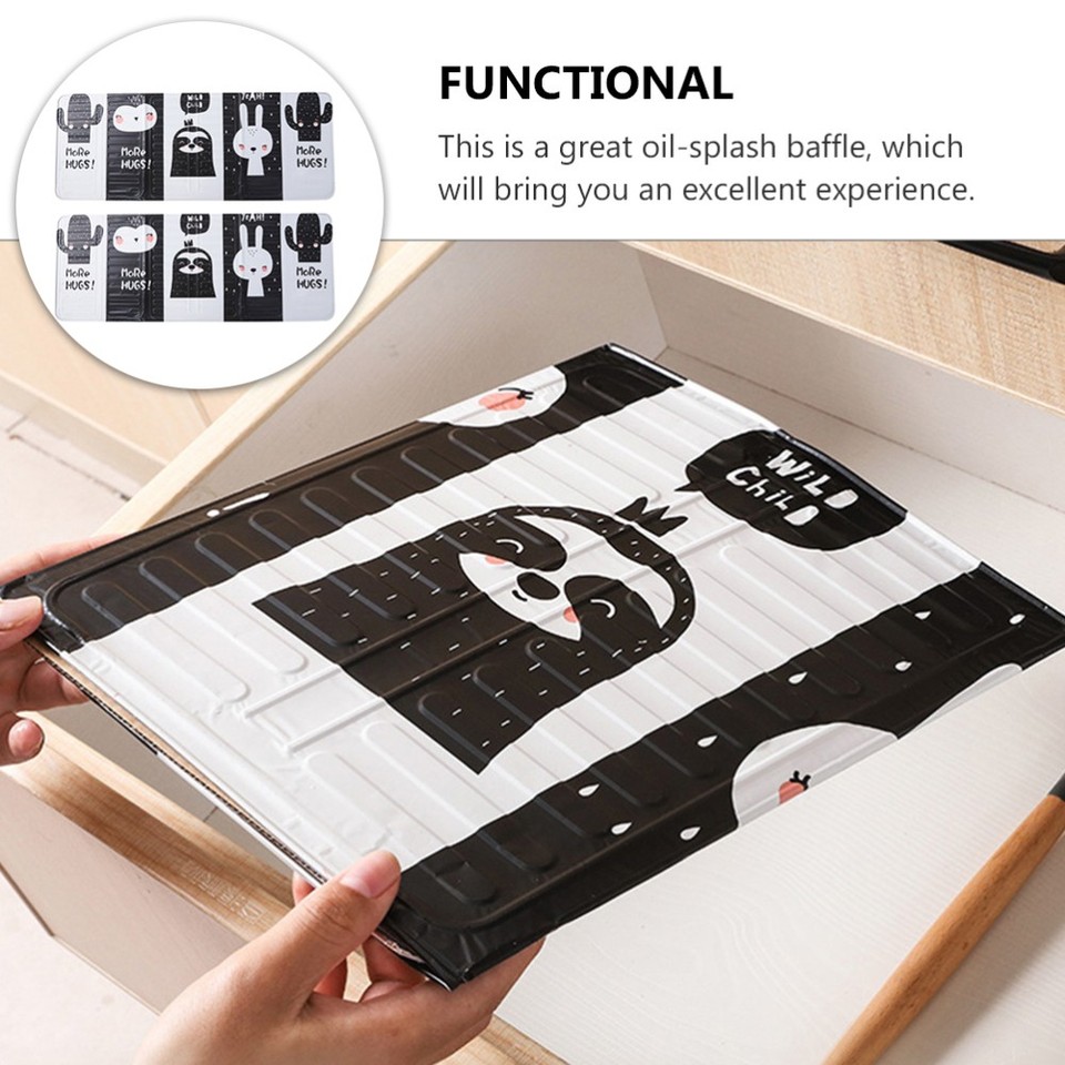 2 Pcs Pan Screen for Grease Splatter Cooking Splash Guard Oil Board ...