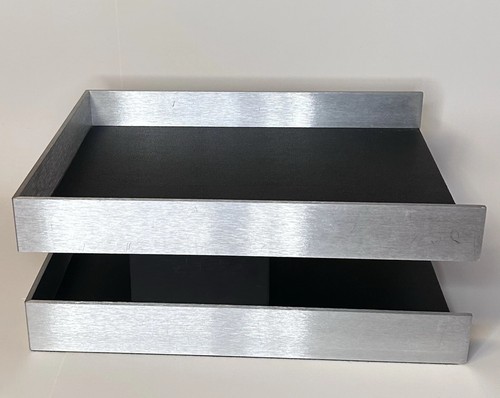 MCM Metal Arts Double Letter Paper Desk Tray Mid Century Modernist ...