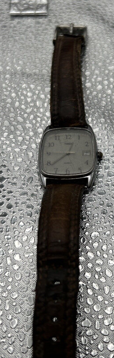 Vintage Timex Quartz Digital Analog Dial Watch T Cell Leather Band