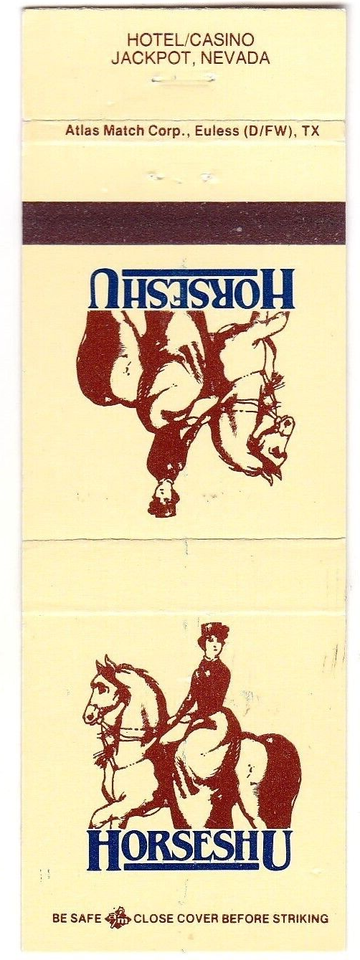 Horseshu Casino Matchbook Cover Jackpot Nevada icmsc5 | eBay