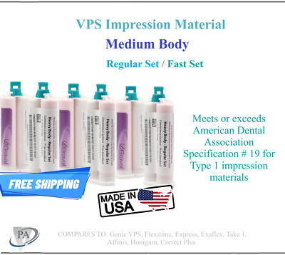Dental MEDIUM BODY FAST SET VPS PVS Impression Material FAST Set 50ML ...