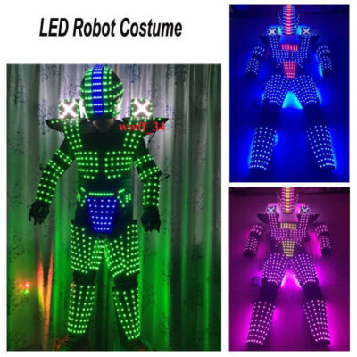 LED Robot Costume Suit IlluminatedDance Glow Party Show Night Lights ...