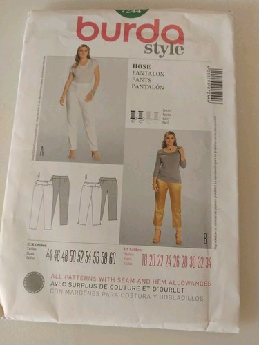 Burda Style Pattern 7244 Pants, Size 18 - 34 - Uncut | eBay