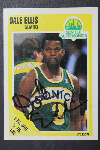 Dale Ellis SuperSonics Autographed 1989 Fleer Basketball Signed Card ...