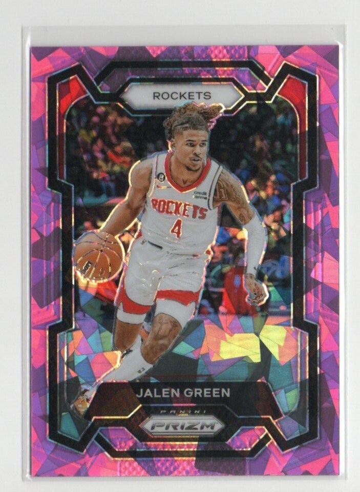 2023-24 Panini Prizm JALEN GREEN PINK CRACKED ICE HOUSTON ROCKETS | eBay