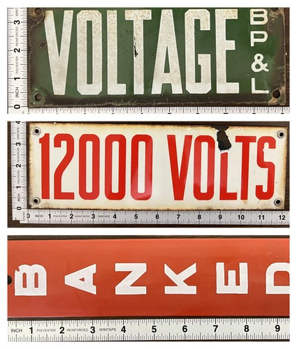 Vintage Porcelain Industrial Signs (3) - Electric Utility Signs | eBay