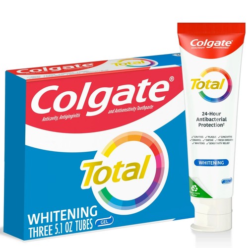 Colgate Total Whitening Toothpaste Gel, Mint, 5.1 oz, 3 Pack | eBay