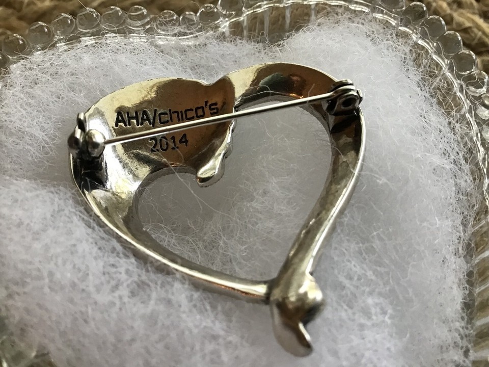 2014 American Heart Association Chico's Marcasite Heart Pin | eBay