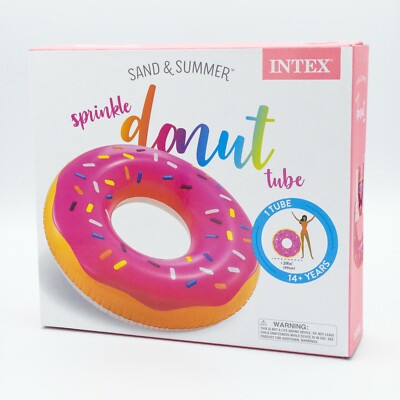 Intex Inflatable Donut - Rainbow Sprinkle Donut Pool Tube 39” Round 14 ...