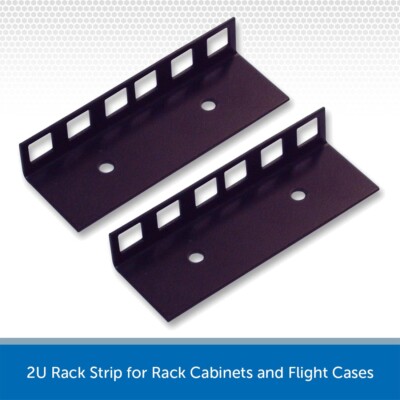 2 x 2U 19 Inch Rack Strip Rails for Rack Cabinets & Flight Cases Pair ...