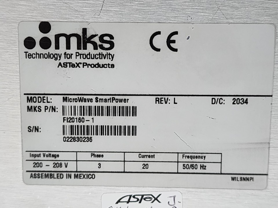 MKS ASTex MicroWave SmartPower 3kw FI20160-1 (As-Is) | eBay