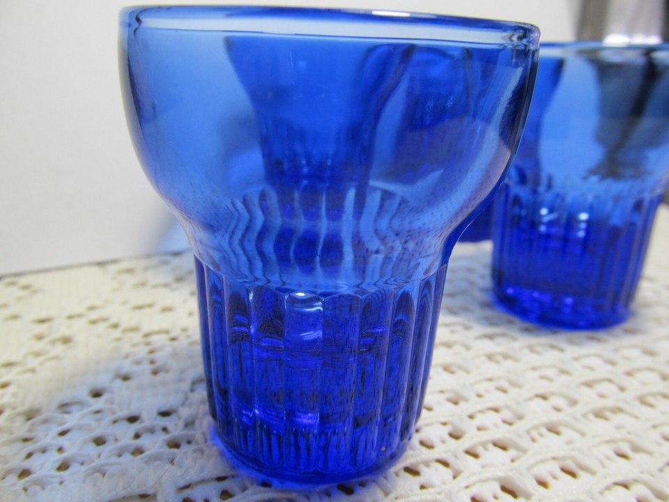 Cobalt Blue Glass Egg Cup, Holder, or Shot Glass ? Set of 4 in GUC cool ...