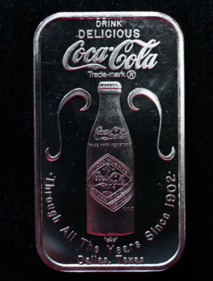 Vintage Coca-Cola 75th Anniversary Dallas Texas 999 1oz FINE Silver Art ...