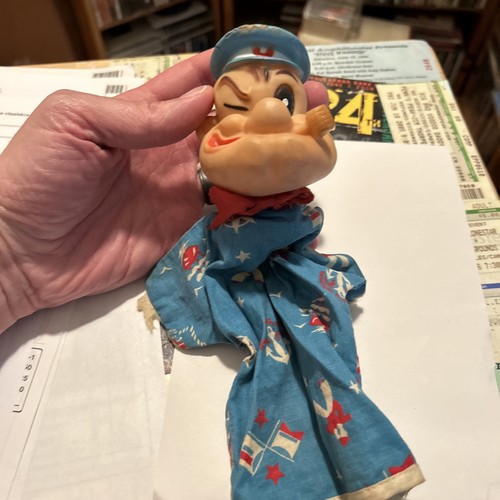 Vintage Popeye Hand Puppet 1950s Gund Mfg 11" 1955 Cloth Rubber Head | eBay