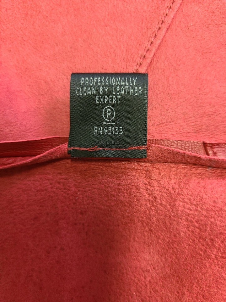 LAFAYETTE 148 red soft Lambskin leather buttons front jacket shirt size ...