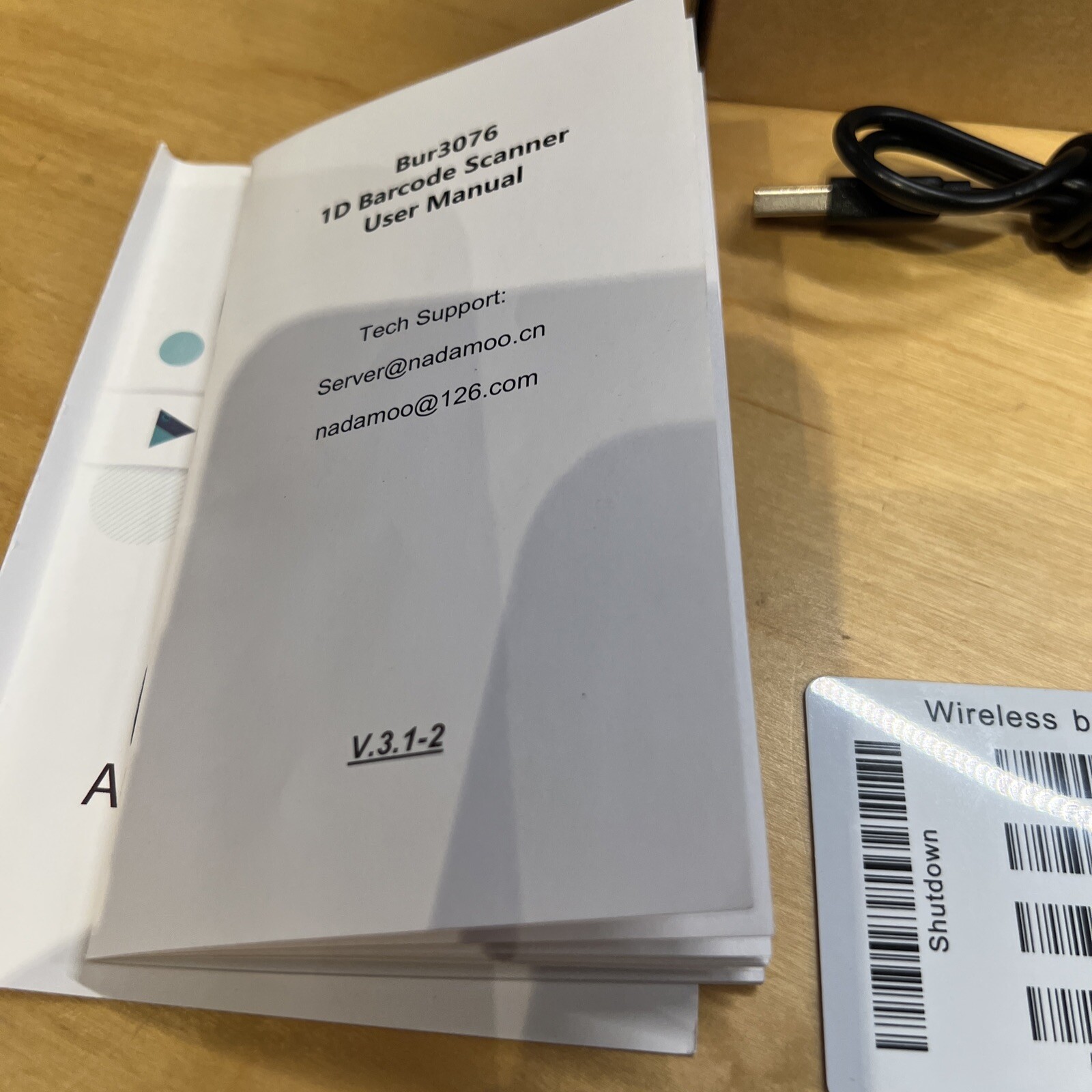 Nadamoo Bur3076 Mini Wireless Barcode Scanner & Base Portable USB Image ...