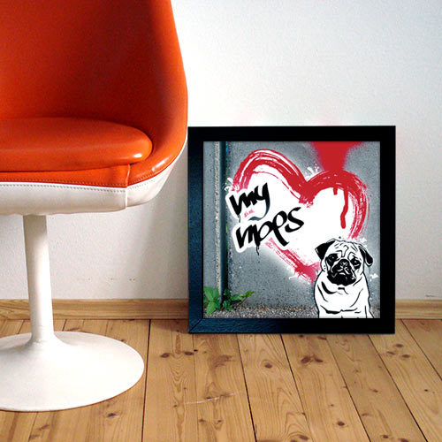 Mops Streetart Style Graffiti Urban Art Poster Bild Fotoposter Druck ...