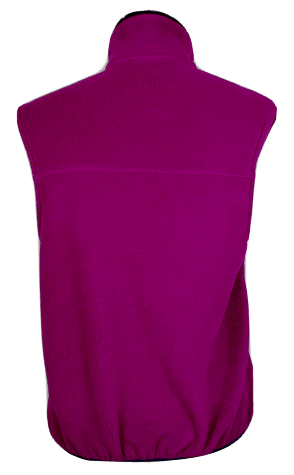 VTG~LL Bean~Women M/L~Raspberry Cursive Logo Full Zip Fleece Vest~USA ...