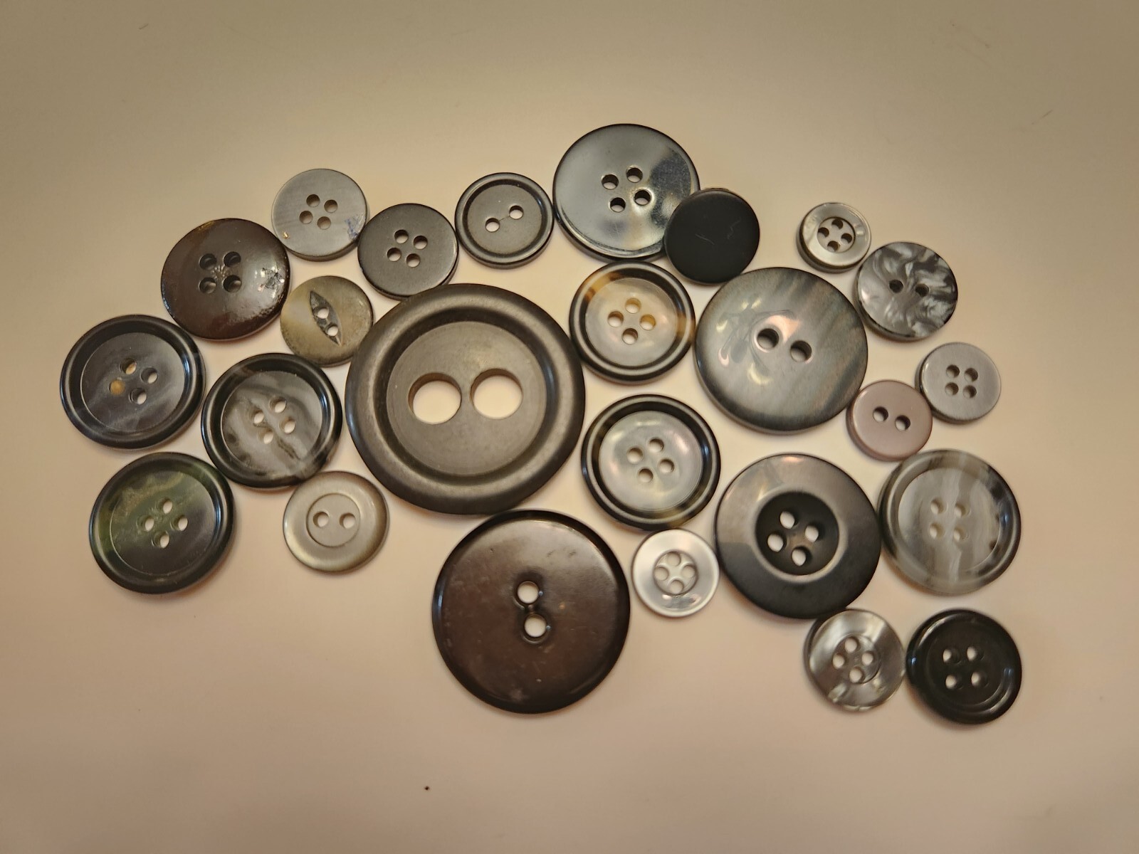 Lot of 25 Vintage Black Buttons Various Sizes & Styles | eBay