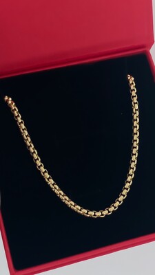 Round Box Chain, 14k Gold Box Chain, SOLID Necklace, 3.5mm 24” 40.11 ...