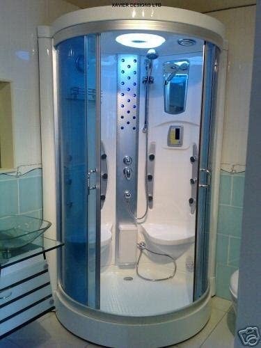 SHOWER CUBICLE TWO PERSON STEAM ROOM CABIN ENCLOSURE AZURA GLASS ...