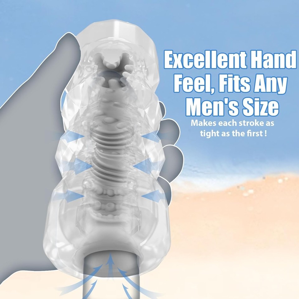 Reusable Transparent Male Stroker with Diamond Cut Design for Ultimate ...