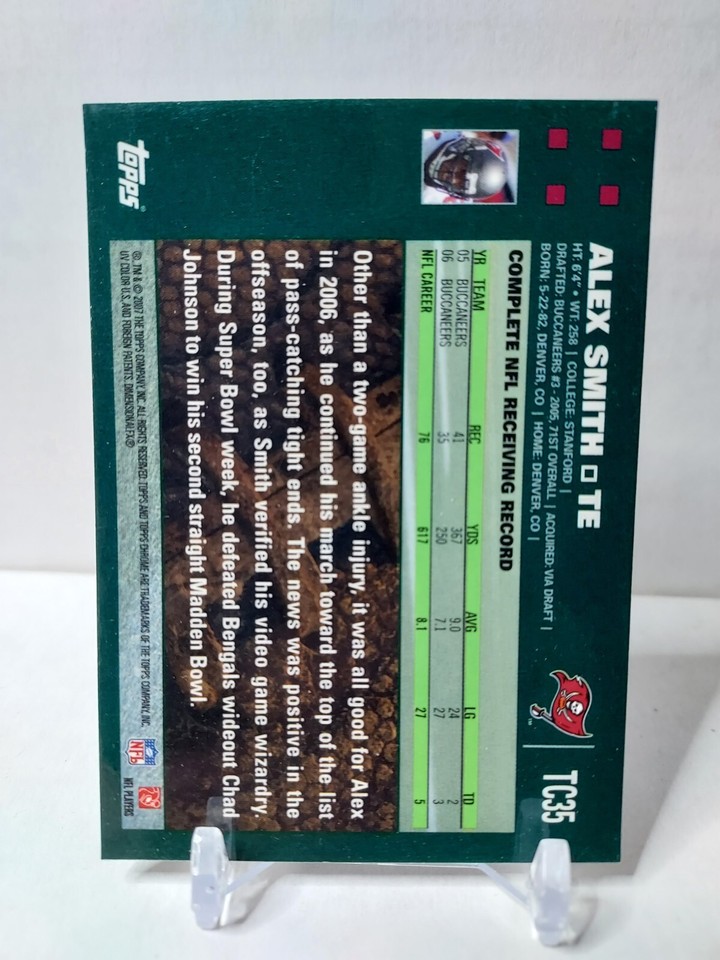 2007 Topps Chrome Football Card #TC35 Alex Smith Tampa Bay Buccaneers ...