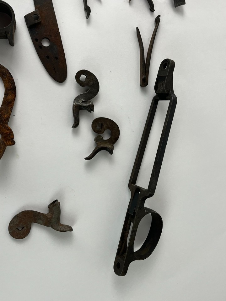 Org Lot 17 Percussion Rifle Musket Part Side Lock Butt Plate Hammer ...