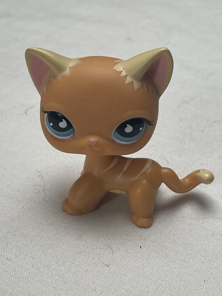 AUTHENTIC LPS Littlest Pet Shop Orange Shorthair Cat Puzzle #525 Blue ...