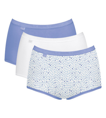 Sloggi Basic Maxi Briefs 3 Pack Womens Everyday Knickers 95% Cotton ...