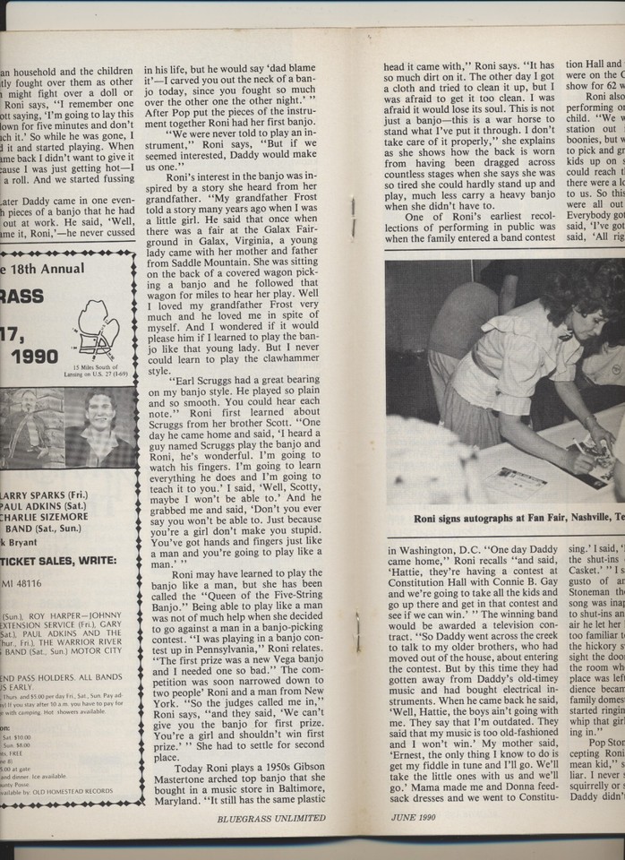 Bluegrass Unlimited Magazine Vol. 24 # 12 June 1990 Mike Snider Trio Al ...