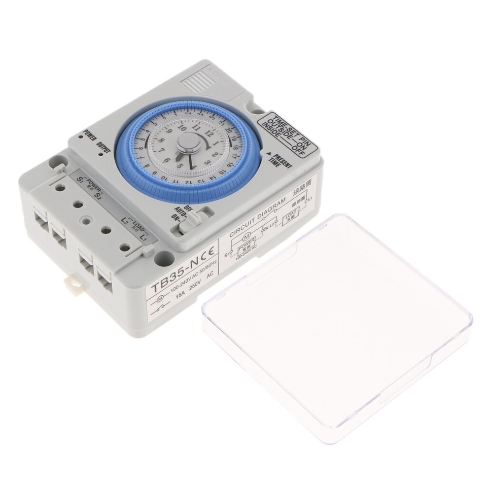 Din Rail 24H Chronometry Timer Mechanical Switch Industrial Analogue ...