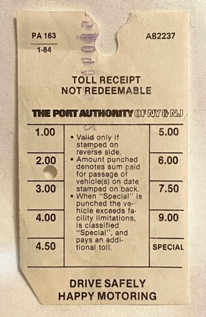 Toll Road Blank Receipt Form