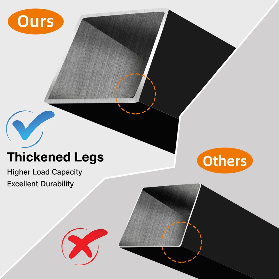 TC-HOMENY 16'' T Shaped Metal Coffee Table Legs Iron Dinner Desk Legs ...