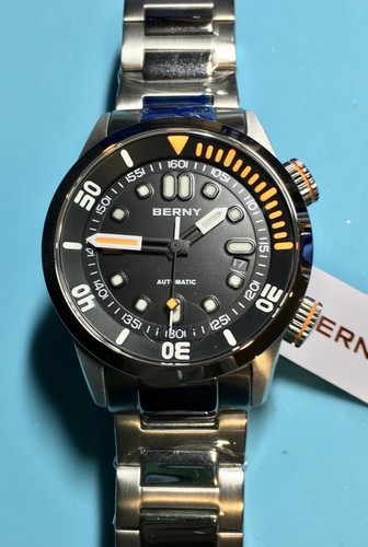 BERNY ORIGINAL DESIGN COMPRESSOR 42MM DIVER WATCH BRIGHT COLORFUL LUME ...
