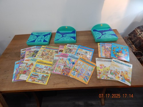 Lot of 27 Highlights PUZZLE BUZZ Puzzlemania Magazines/Books WITH CASES ...